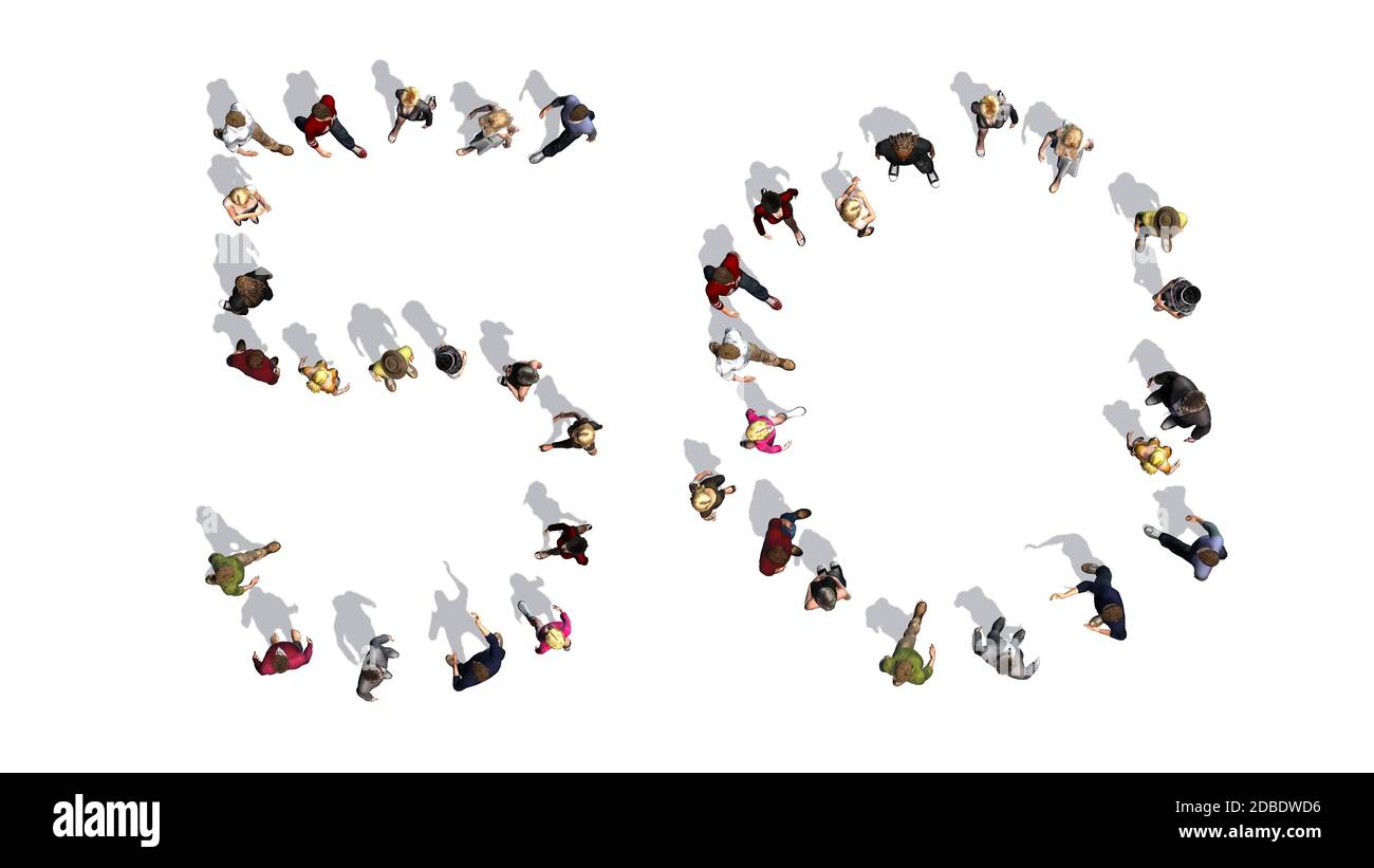 people - arranged in number 50 - top view with shadow Stock Photo - Alamy