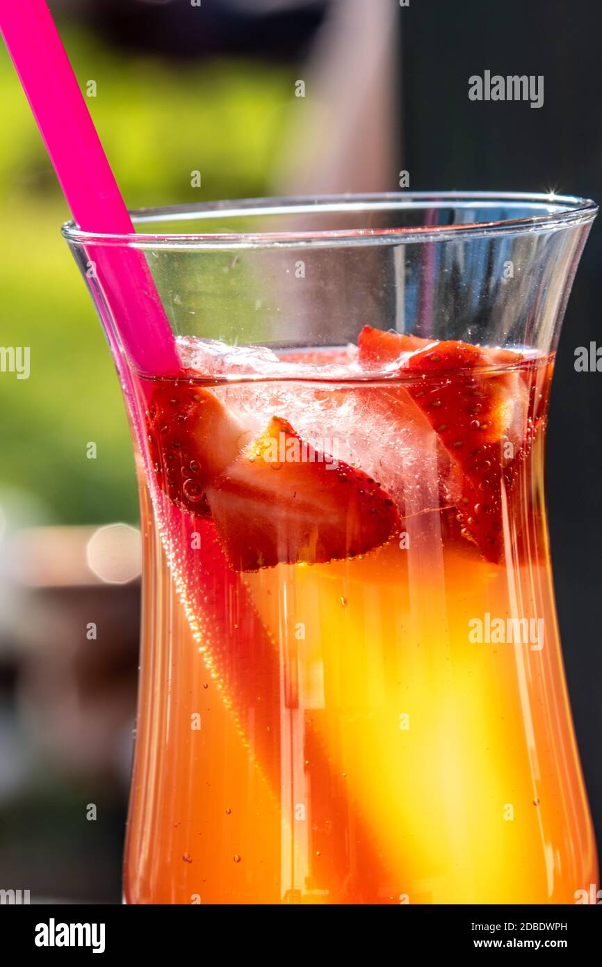 Strawberry summer cocktail drink Stock Photo - Alamy