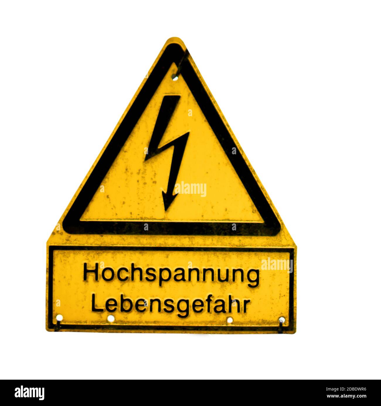Attention electric fence warning sign Cut Out Stock Images & Pictures ...