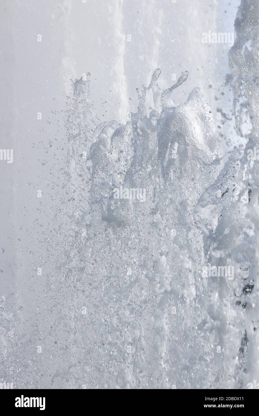 Fountain water streams dynamic motion lines. Wet spray summer waterfall ...