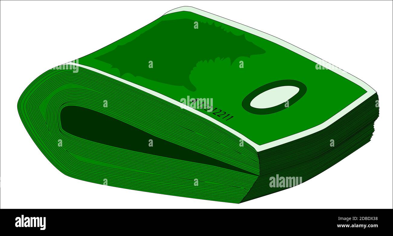 A typical fold of paper money isolated over a white background Stock ...