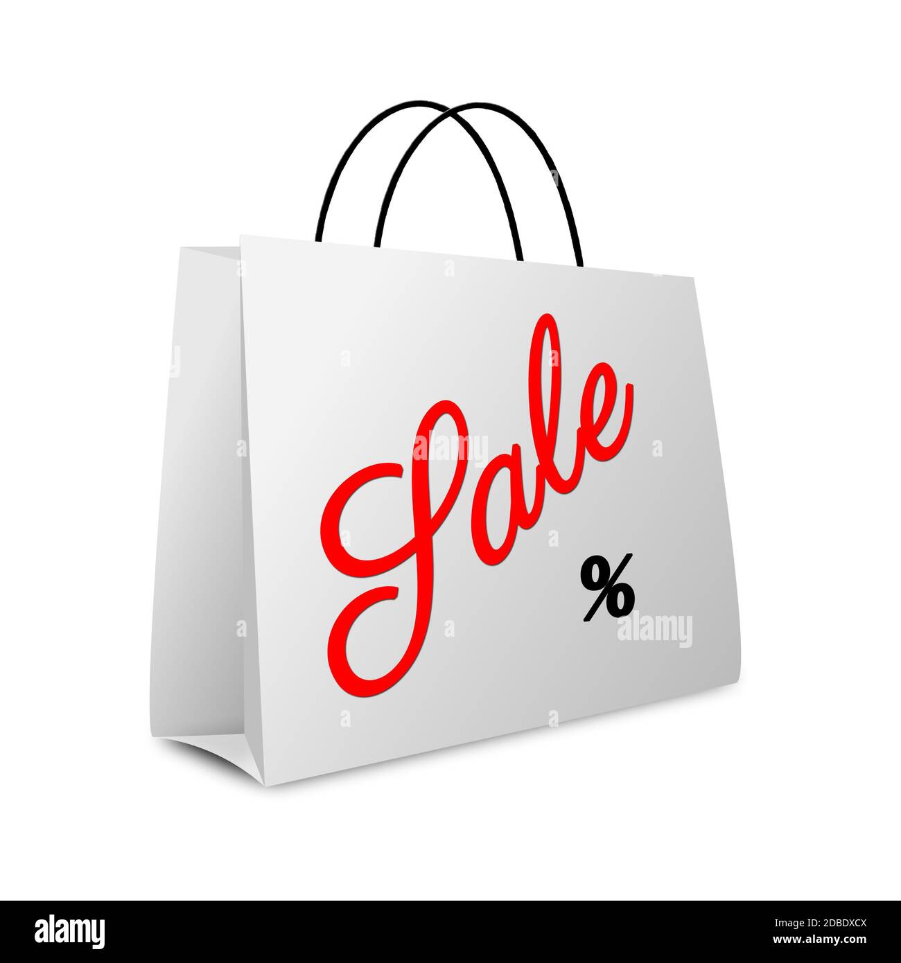 Shopping bag - lettering Sale with percent sign Stock Photo - Alamy