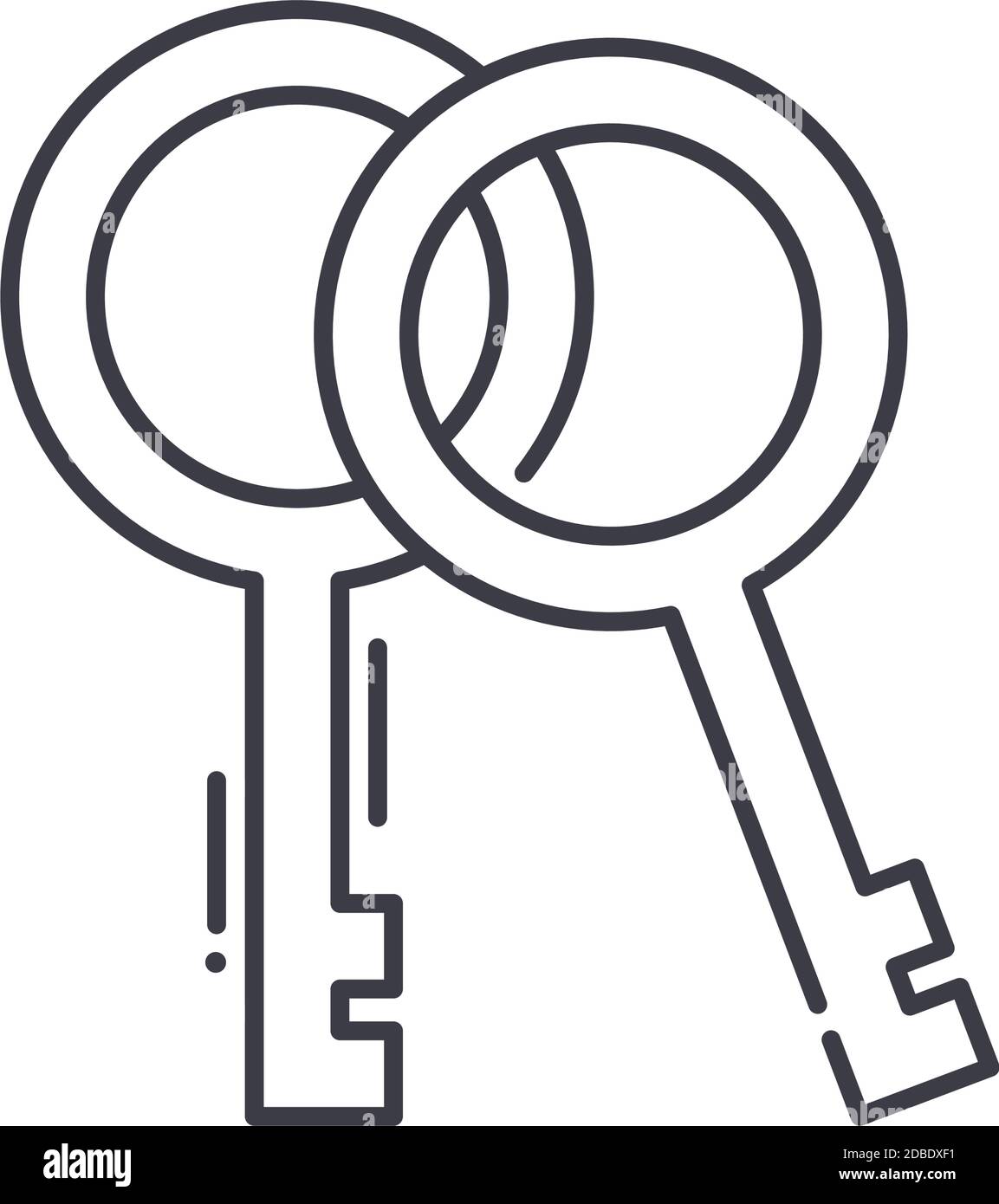 Jail key icon, linear isolated illustration, thin line vector, web ...