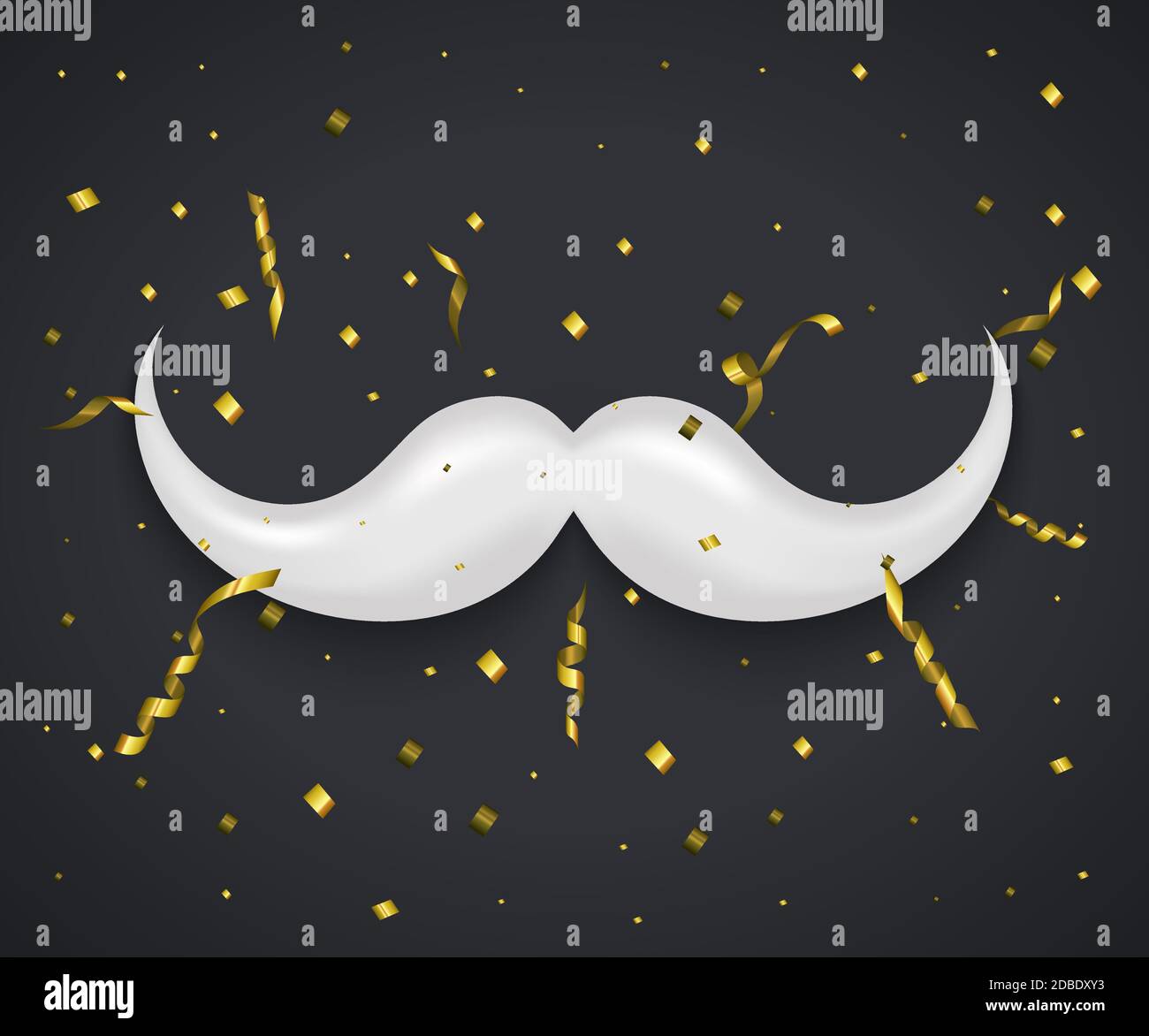 vector modern mustache santa icon and confetti glitter Stock Vector ...