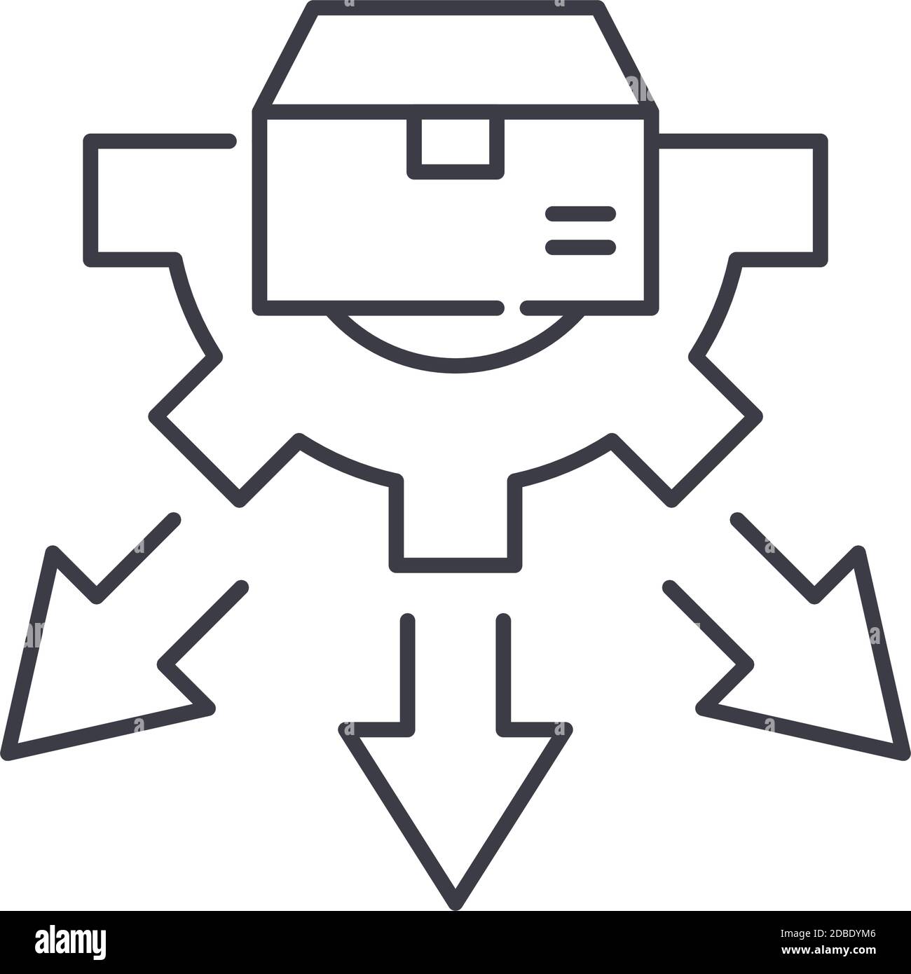 Production icon, linear isolated illustration, thin line vector, web ...