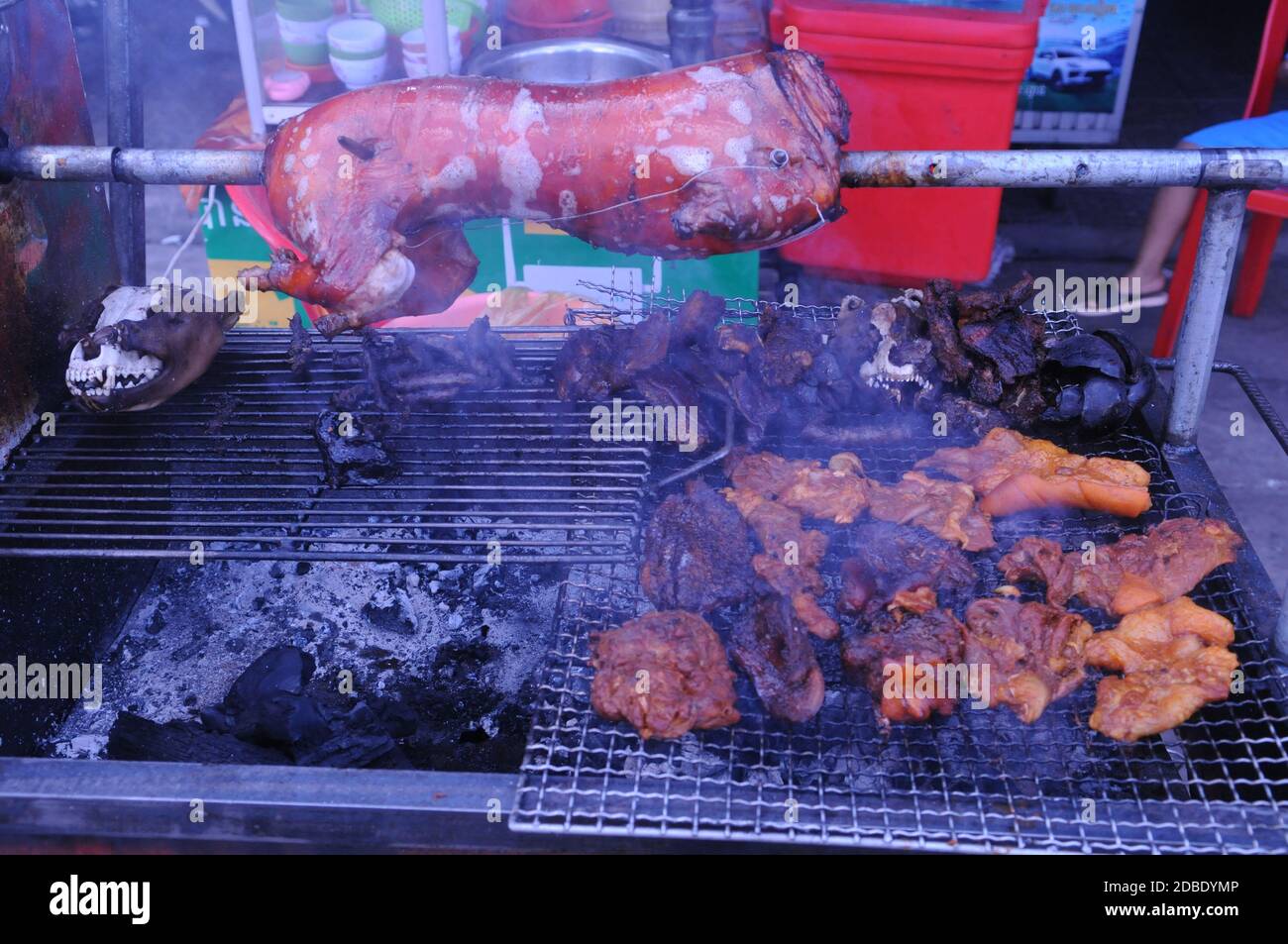 Barbecued dog head meat phnom hi-res stock photography and images - Alamy