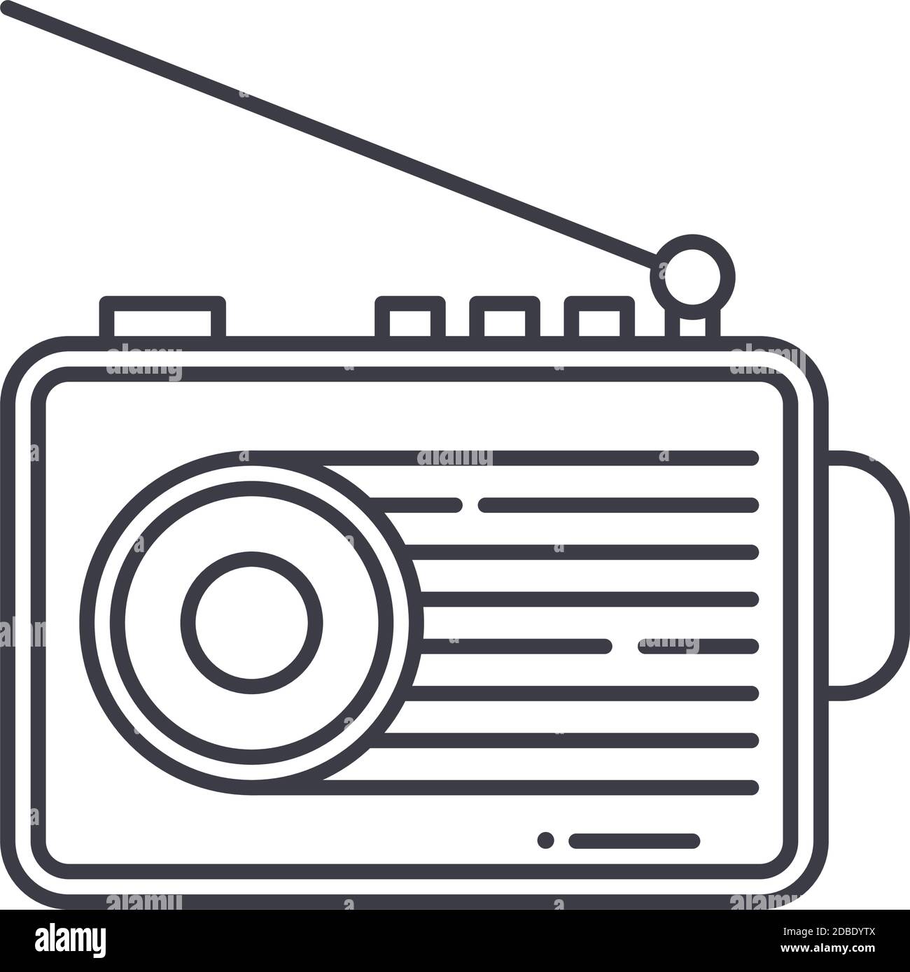 Radio station icon, linear isolated illustration, thin line vector, web ...