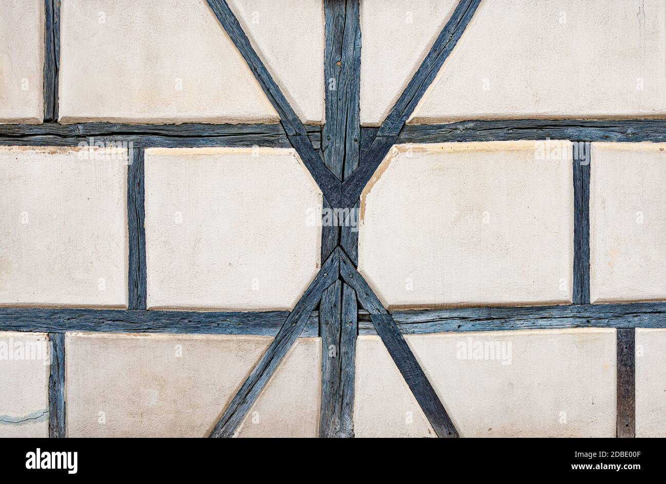 Fachwerk or timbered building wall. Traditional germany architecture in ...