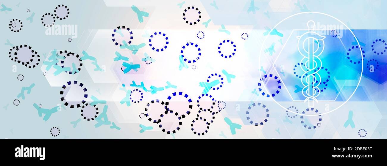 Illustrated shapes of antibodies, viruses and geometric textures ...