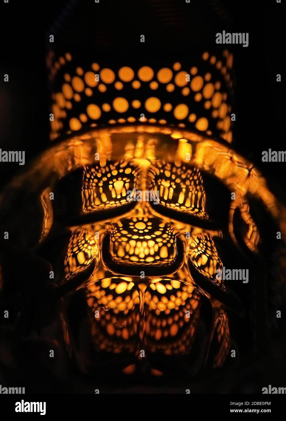 Abstract light creature of glowing light dots and glass distortion ...