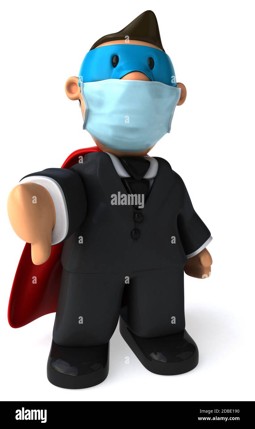 3D Illustration of a character with a mask Stock Photo - Alamy