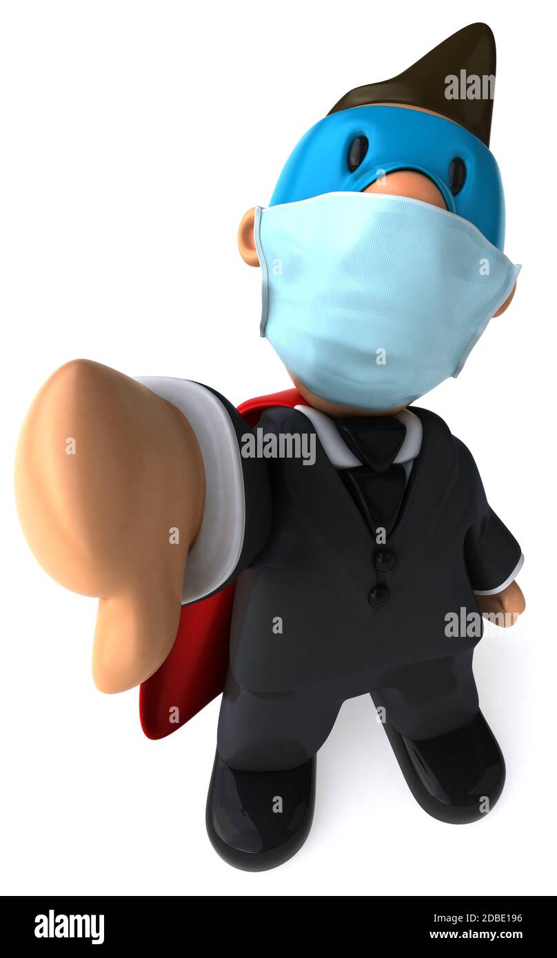 3D Illustration of a character with a mask Stock Photo - Alamy