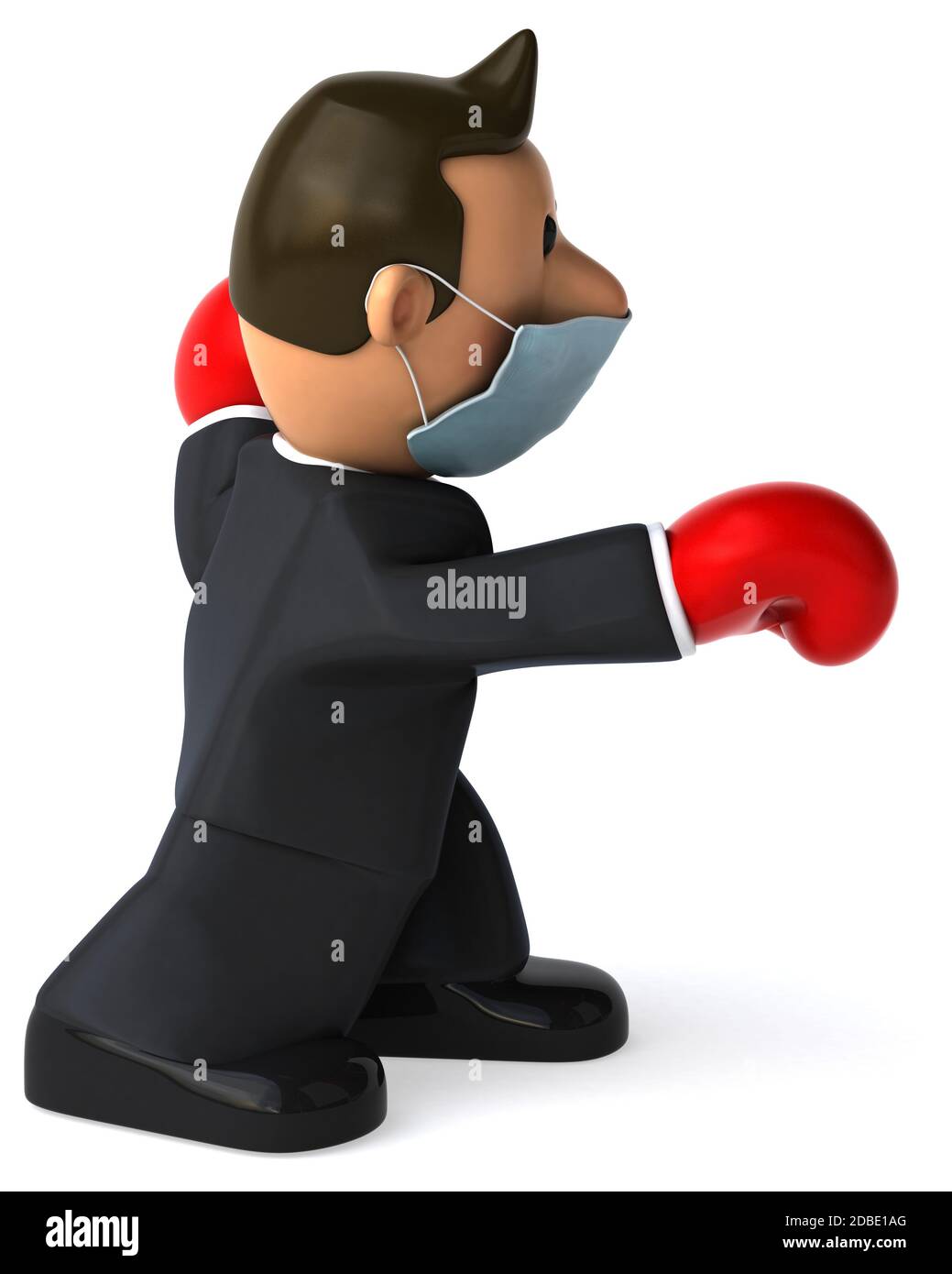 3D Illustration of a character with a mask Stock Photo - Alamy