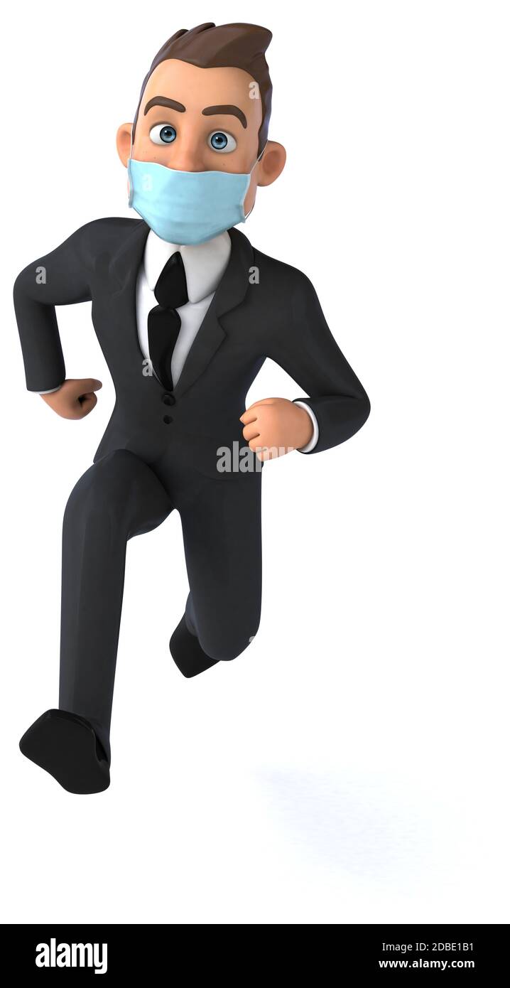 3D illustration of a cartoon character with a mask Stock Photo - Alamy