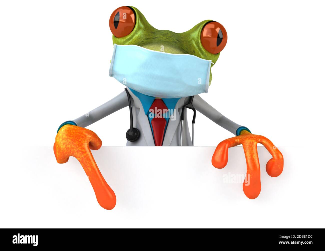 3D Illustration of a doctor frog with a mask Stock Photo - Alamy