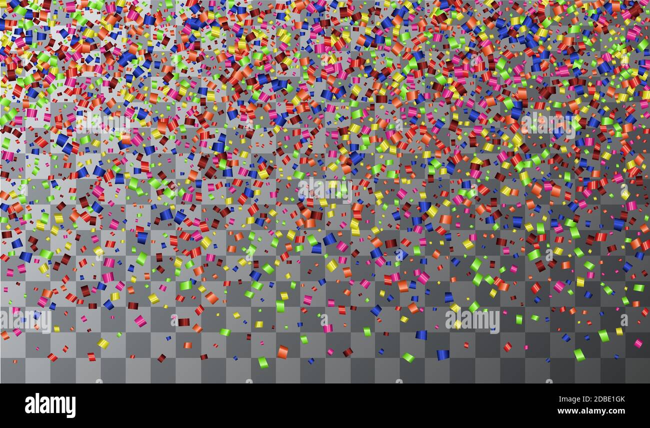 Vector modern festive confetti on transparent background Stock Vector ...