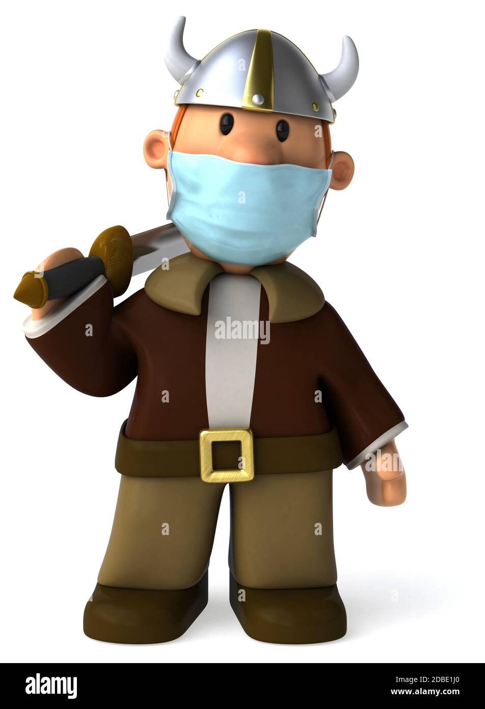 3D Illustration of a viking with a mask Stock Photo - Alamy
