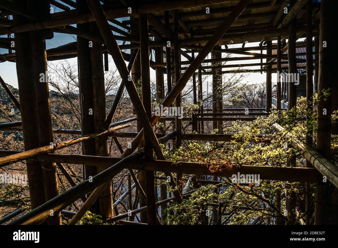 Scaffold of wooden. Shooting Location: Kyoto Stock Photo - Alamy