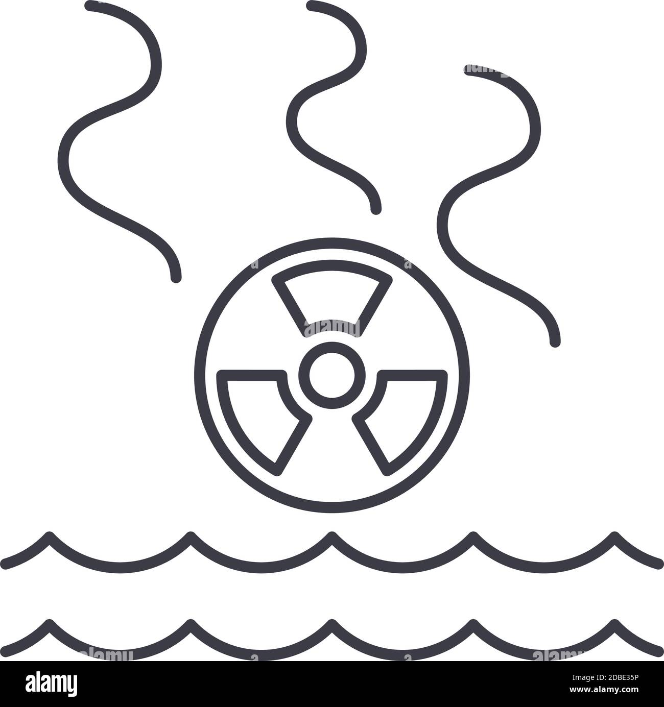 Radiation icon, linear isolated illustration, thin line vector, web ...