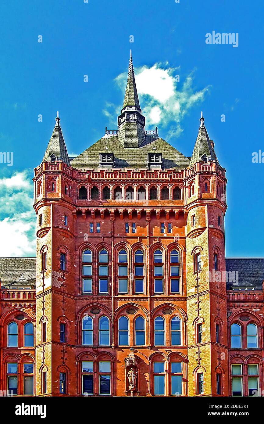 Big old castle made from red brick Stock Photo - Alamy