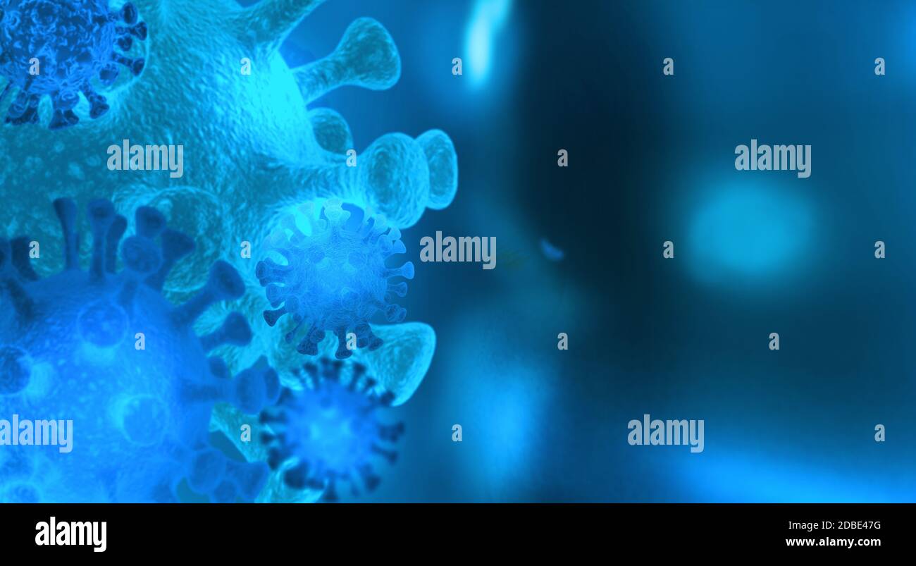 neon glowing microbes as viruses and bacteria. symbol for corona virus ...