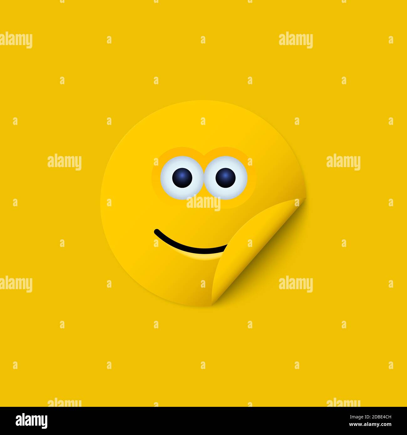 Vector modern yellow face sticker creative background Stock Vector ...