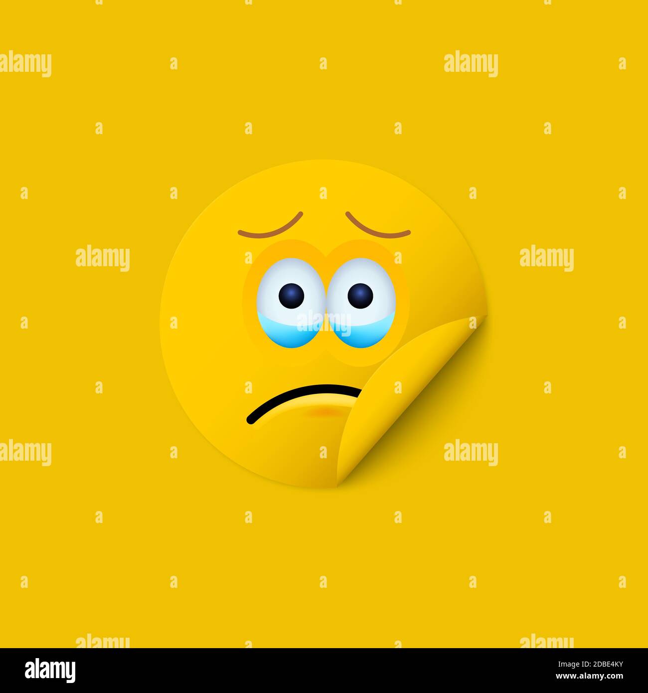 Vector modern yellow face sticker creative background Stock Vector ...