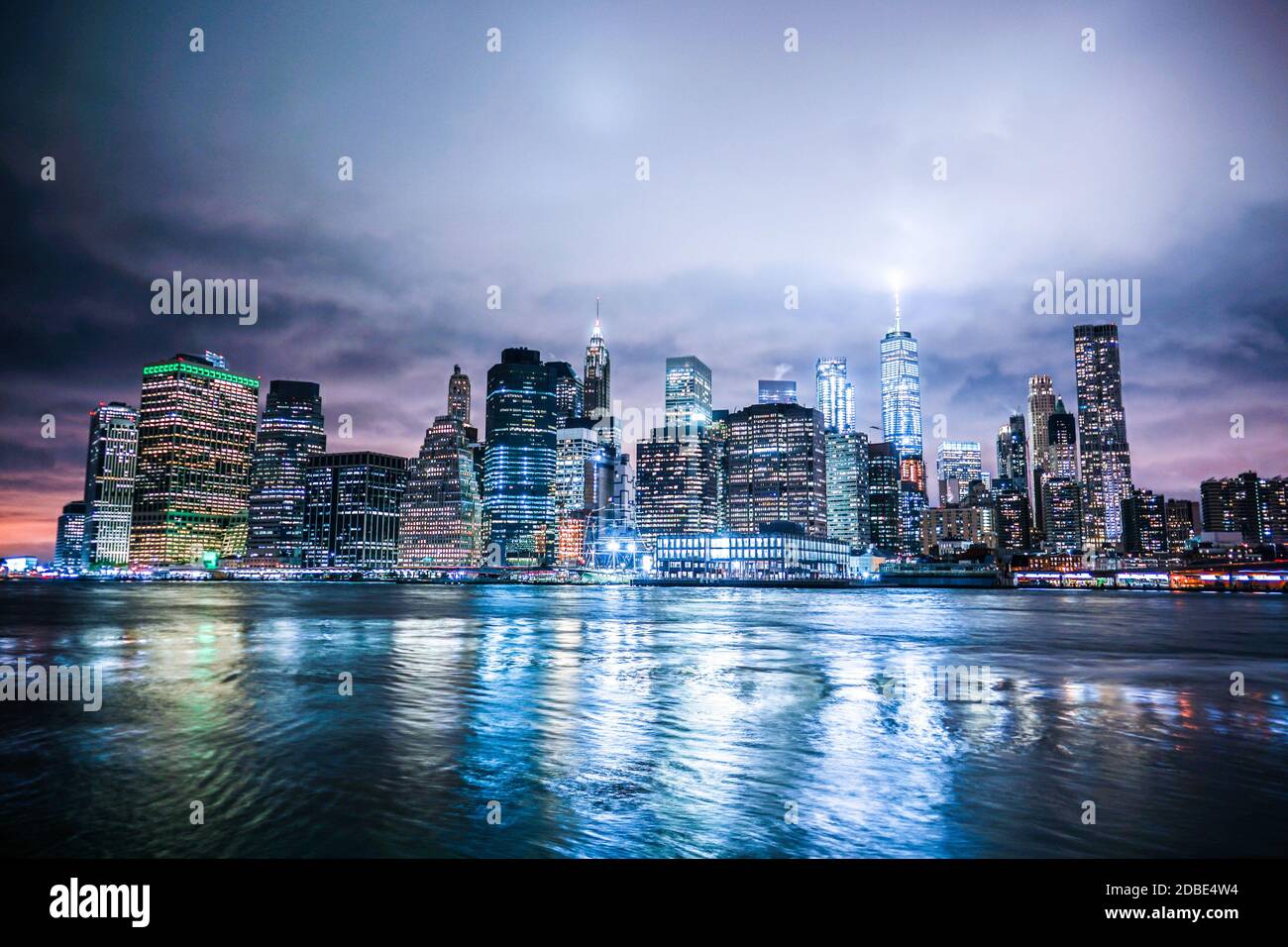 New York Manhattan night view. Shooting Location: New York, Manhattan ...