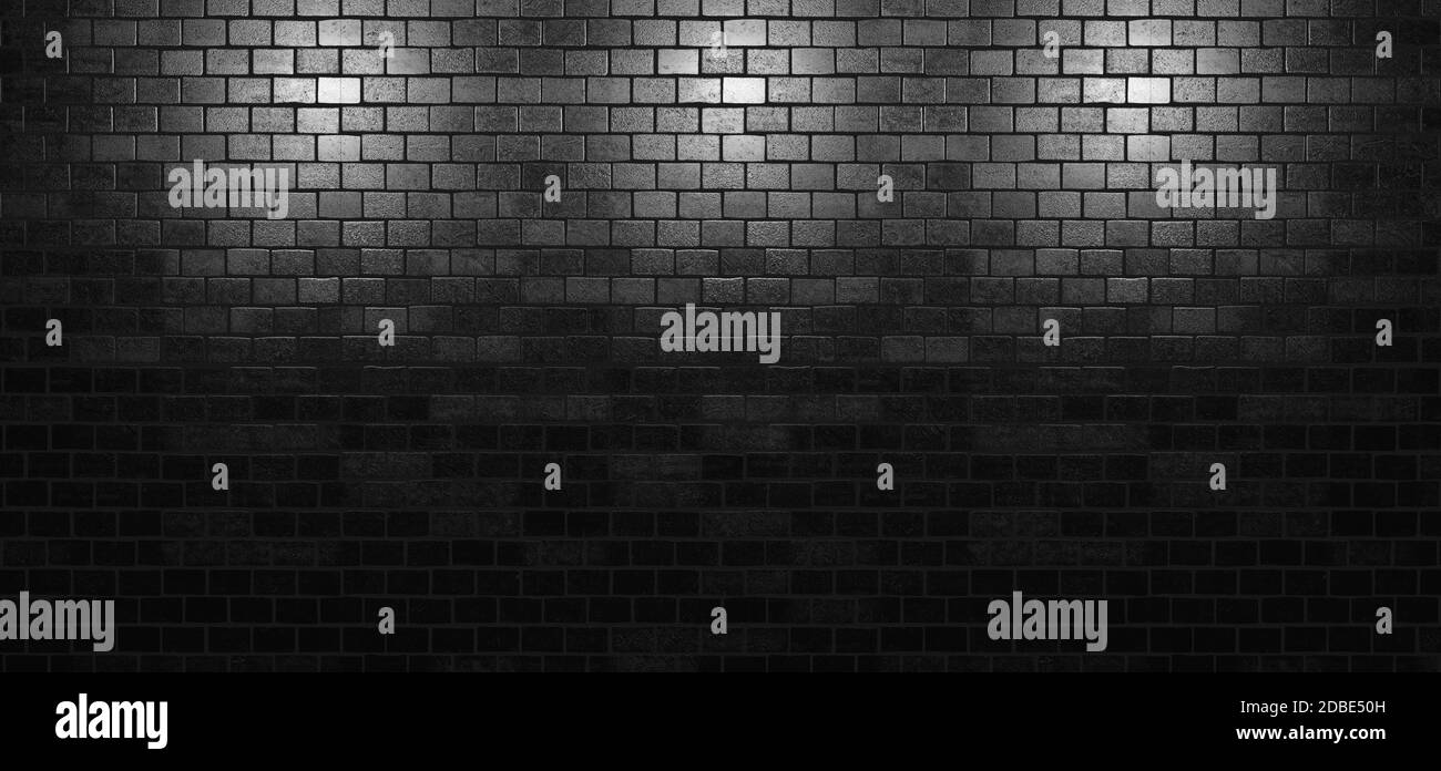 Black brick wall using as background or texture, 3d rendering Stock ...