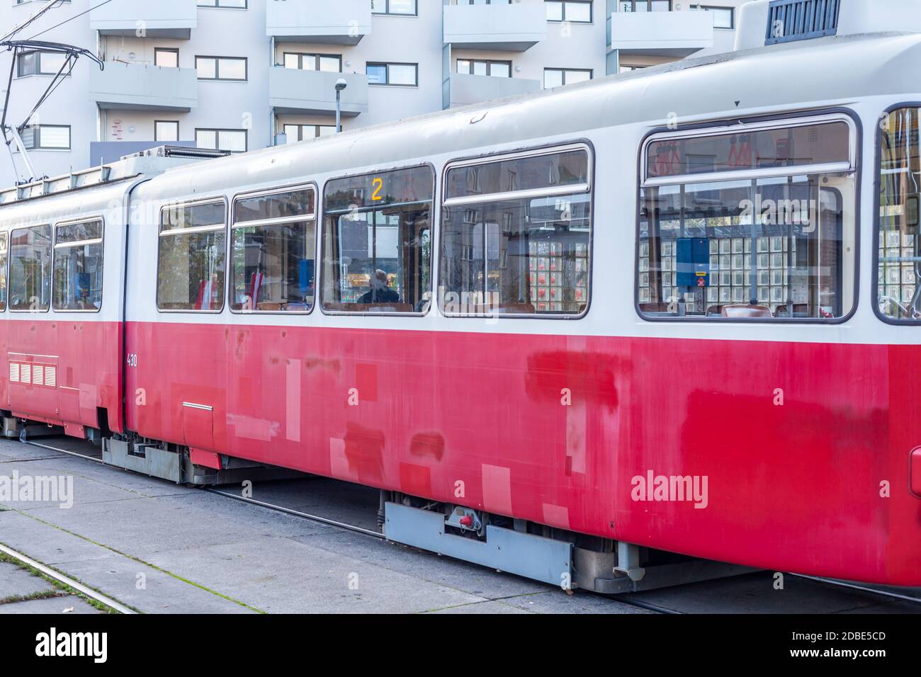 old tram in the big city, public transport Stock Photo - Alamy