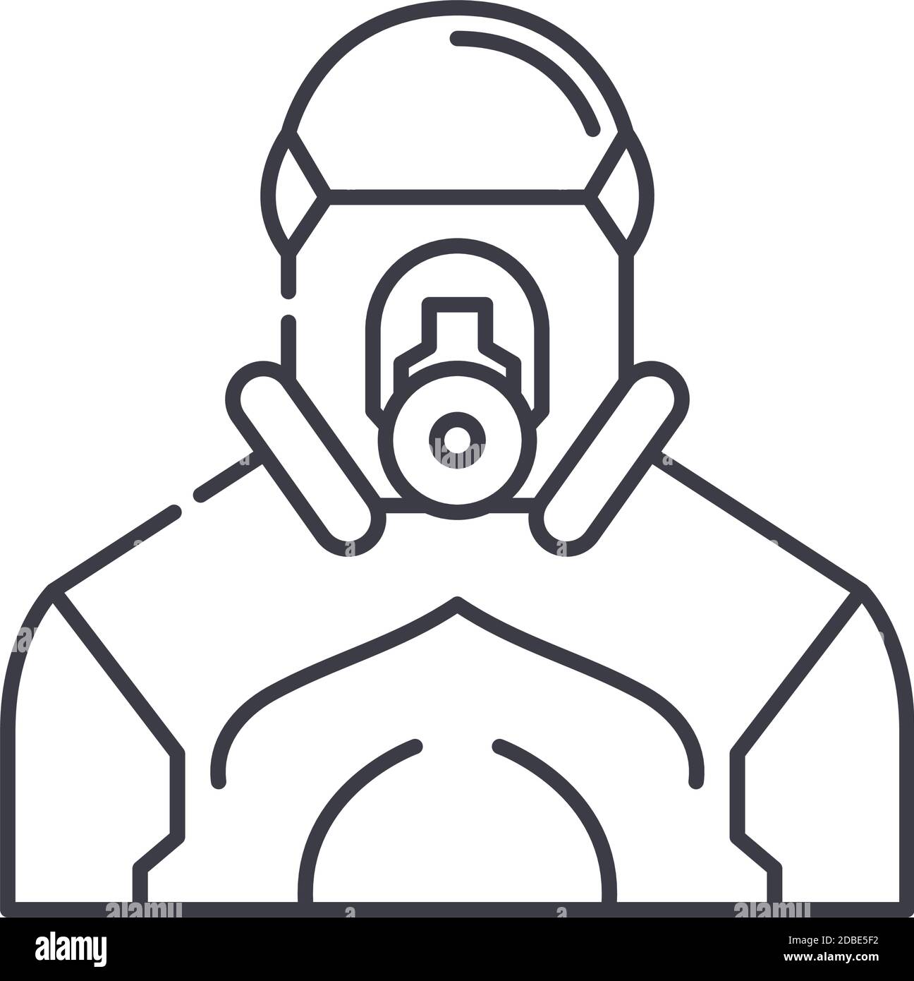 Protective suit icon, linear isolated illustration, thin line vector ...