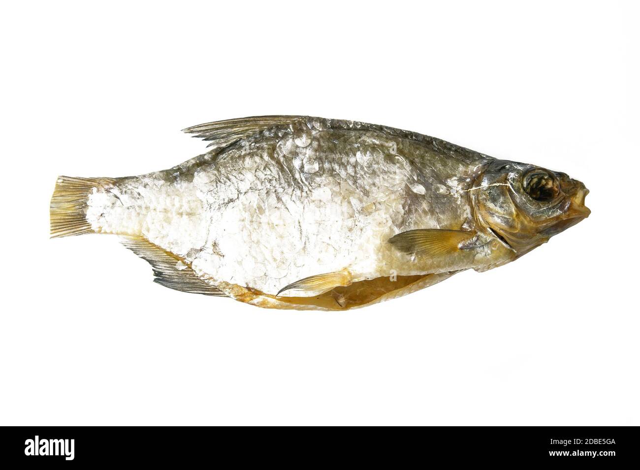 Dried bream on a white background. Snack Fish to beer. Close up Stock ...