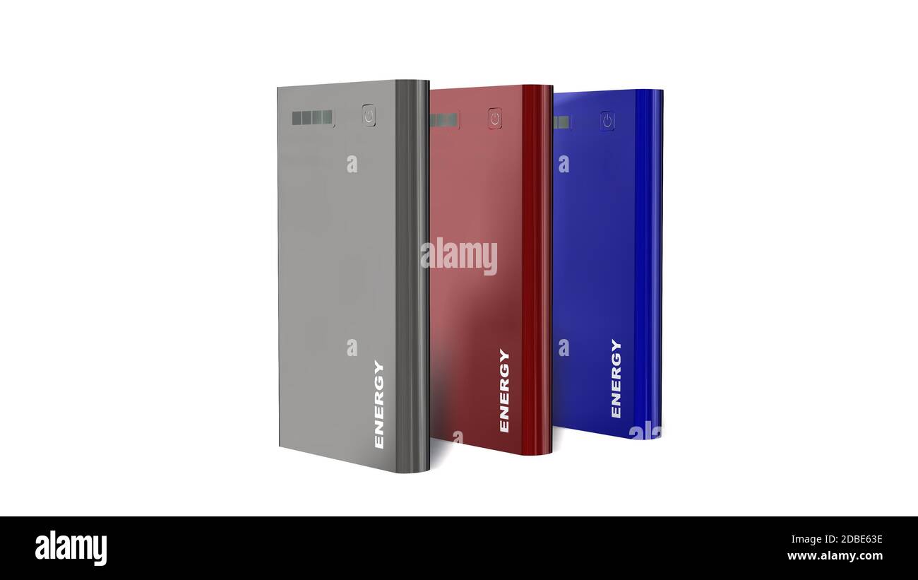 powerbanks in different colors Stock Photo - Alamy