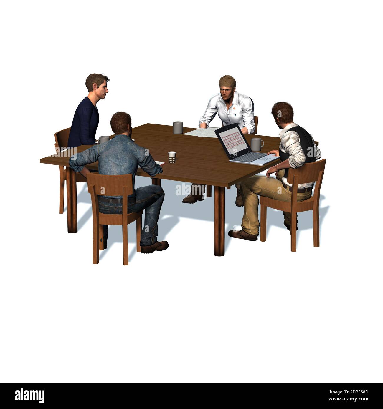 Men sitting at table in a meeting - business Stock Photo - Alamy