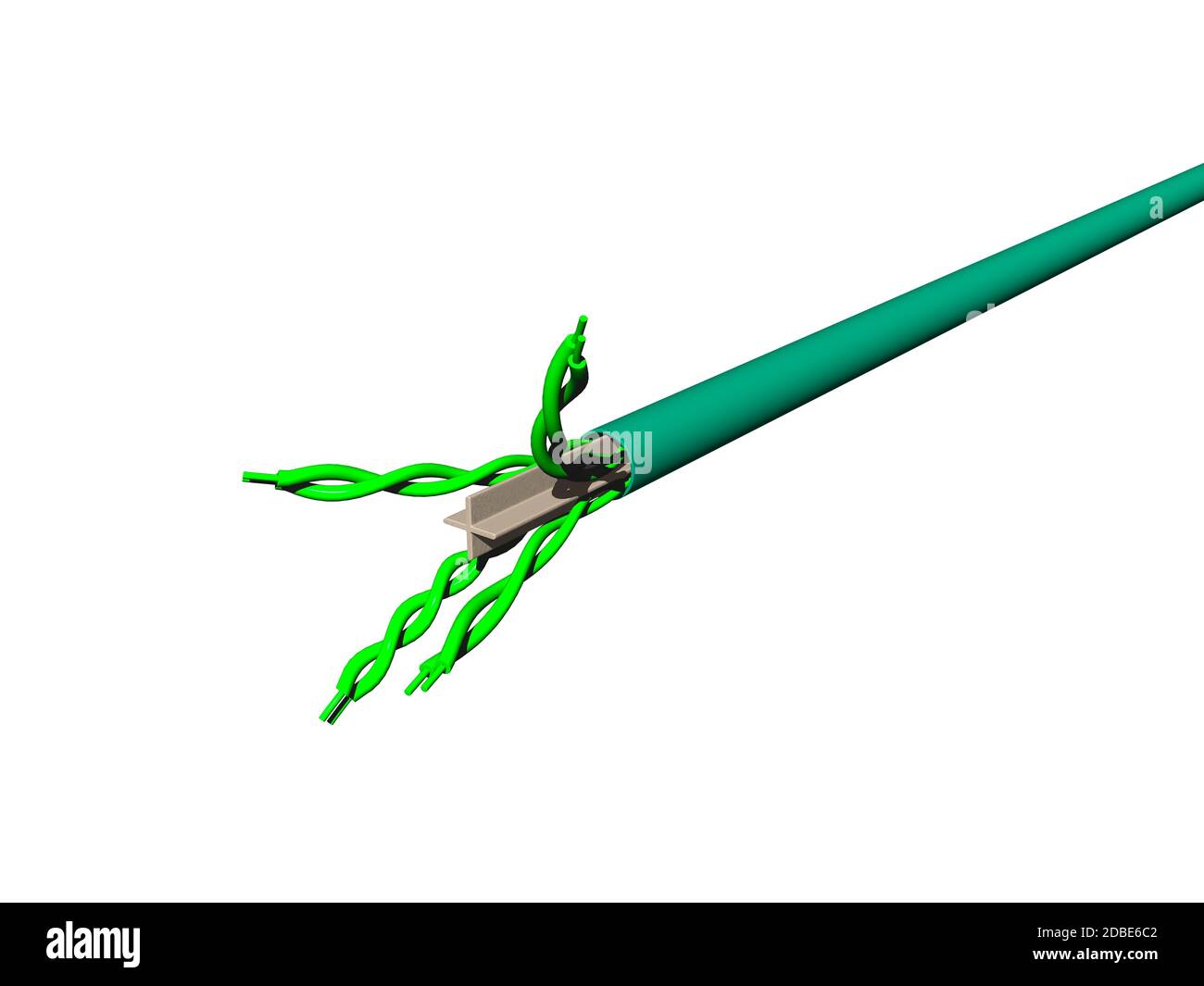 long power cable with different wires Stock Photo - Alamy