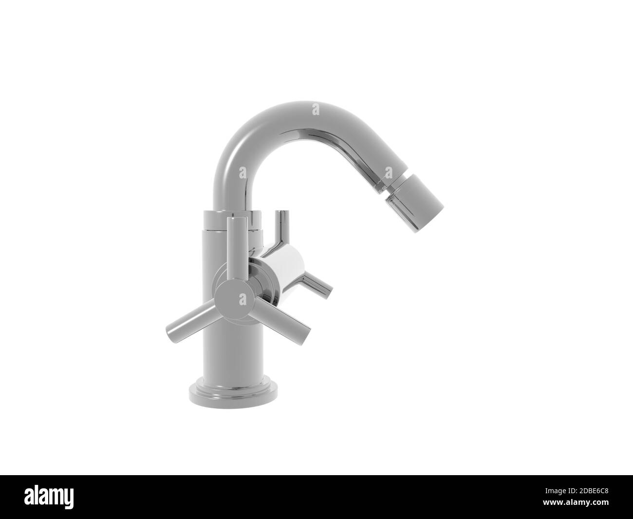 chrome-colored faucet with mixer tap on the sink Stock Photo - Alamy