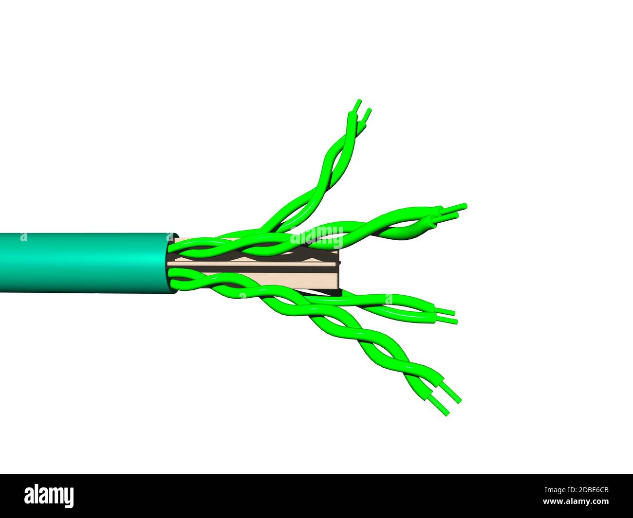 long power cable with different wires Stock Photo - Alamy