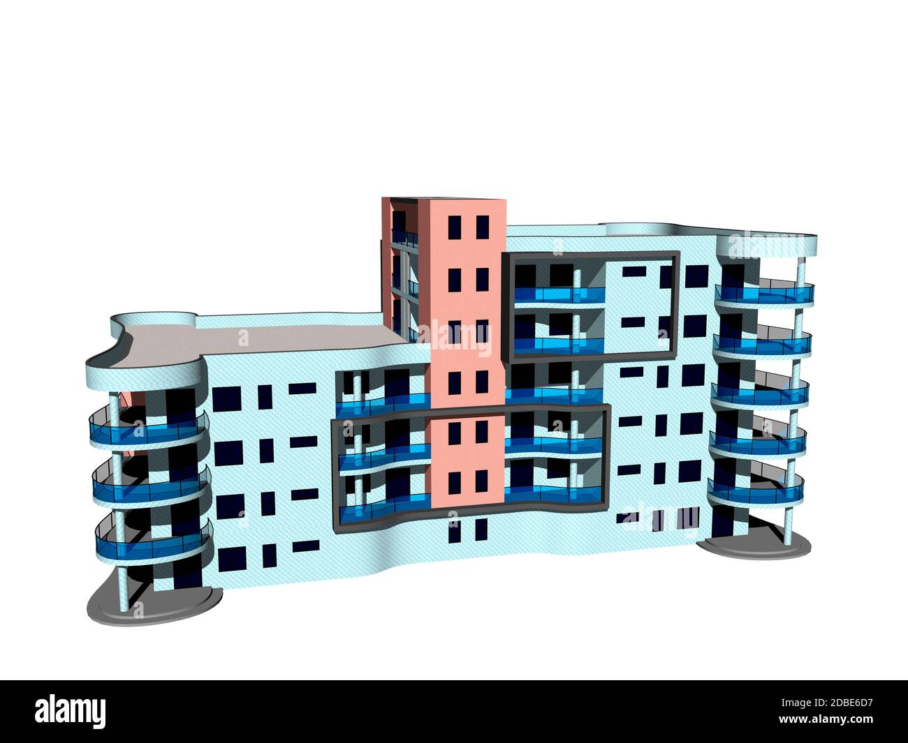 Apartment building apartments windows balcony Cut Out Stock Images ...