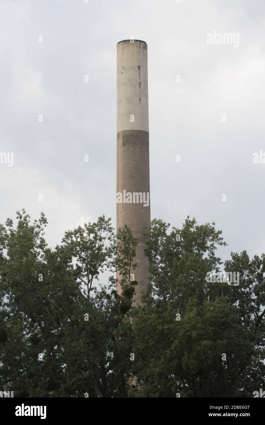 a factory chimney or flue for conveying industrial exhaust gases Stock ...