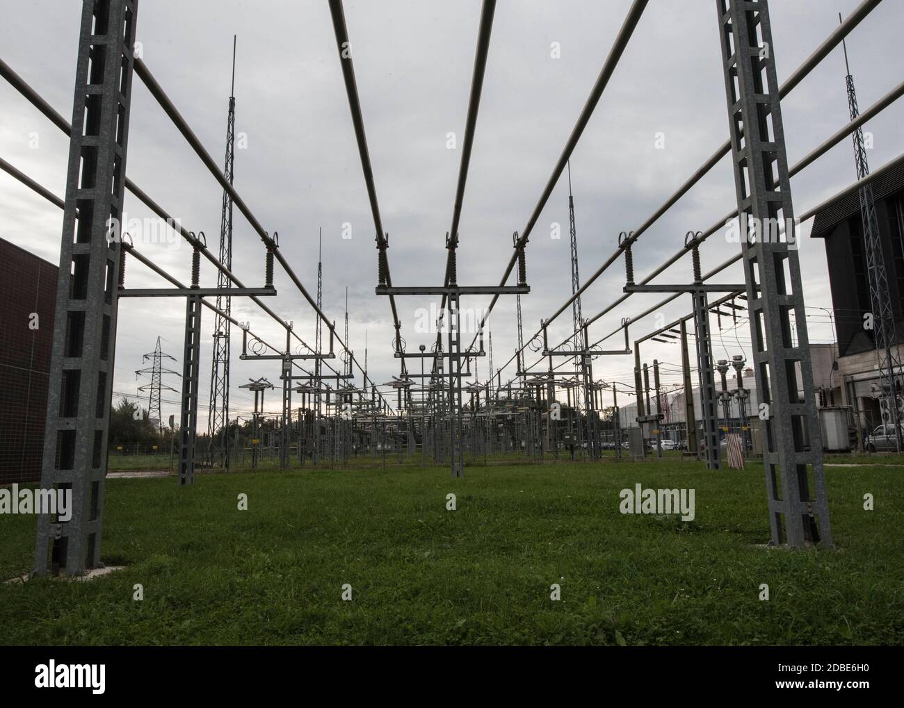 an electrical substation and electricity transformer as part of the ...