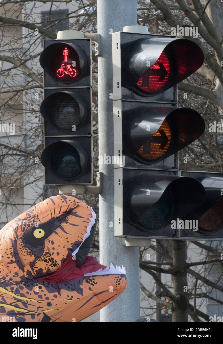pedestrian traffic light on the street, visual signal for road users ...