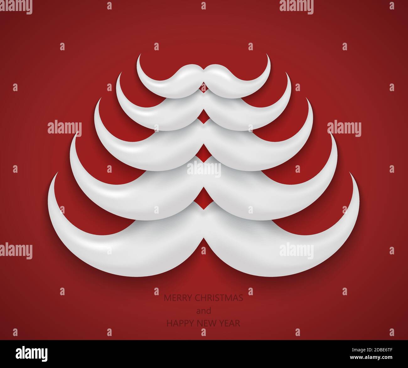 Vector modern concept santa mustache and christmas tree Stock Vector ...