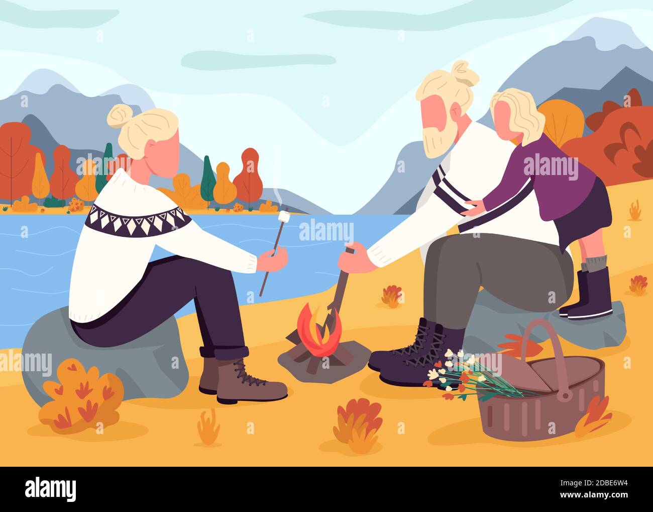 Fall picnic flat color vector illustration Stock Vector Image & Art - Alamy