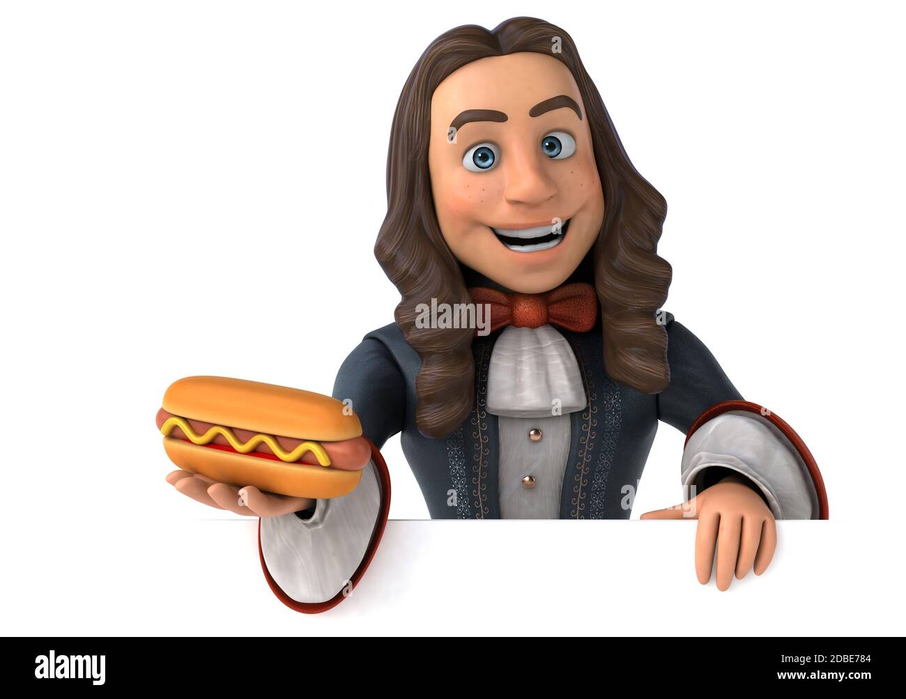 3D Illustration of a cartoon man in historical baroque costume Stock ...