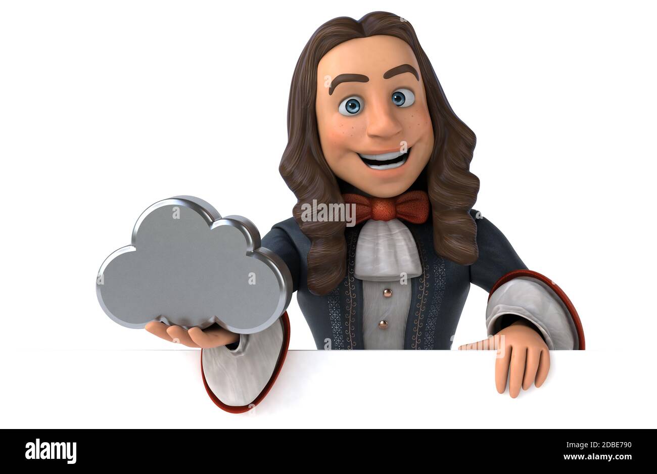 3D Illustration of a cartoon man in historical baroque costume Stock ...