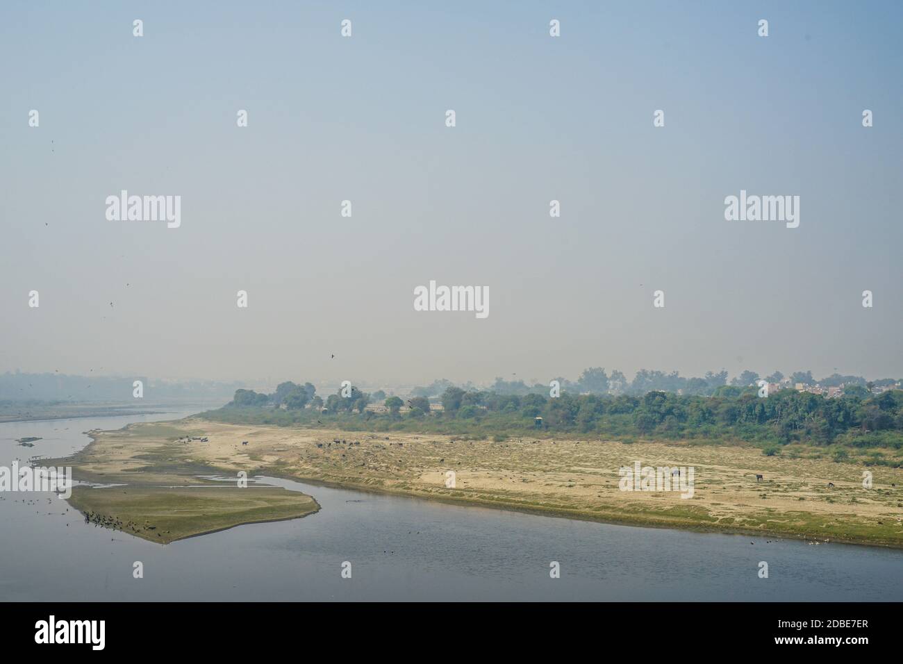 Of India, Agra Yamuna river and the riverbed. Shooting Location: India ...