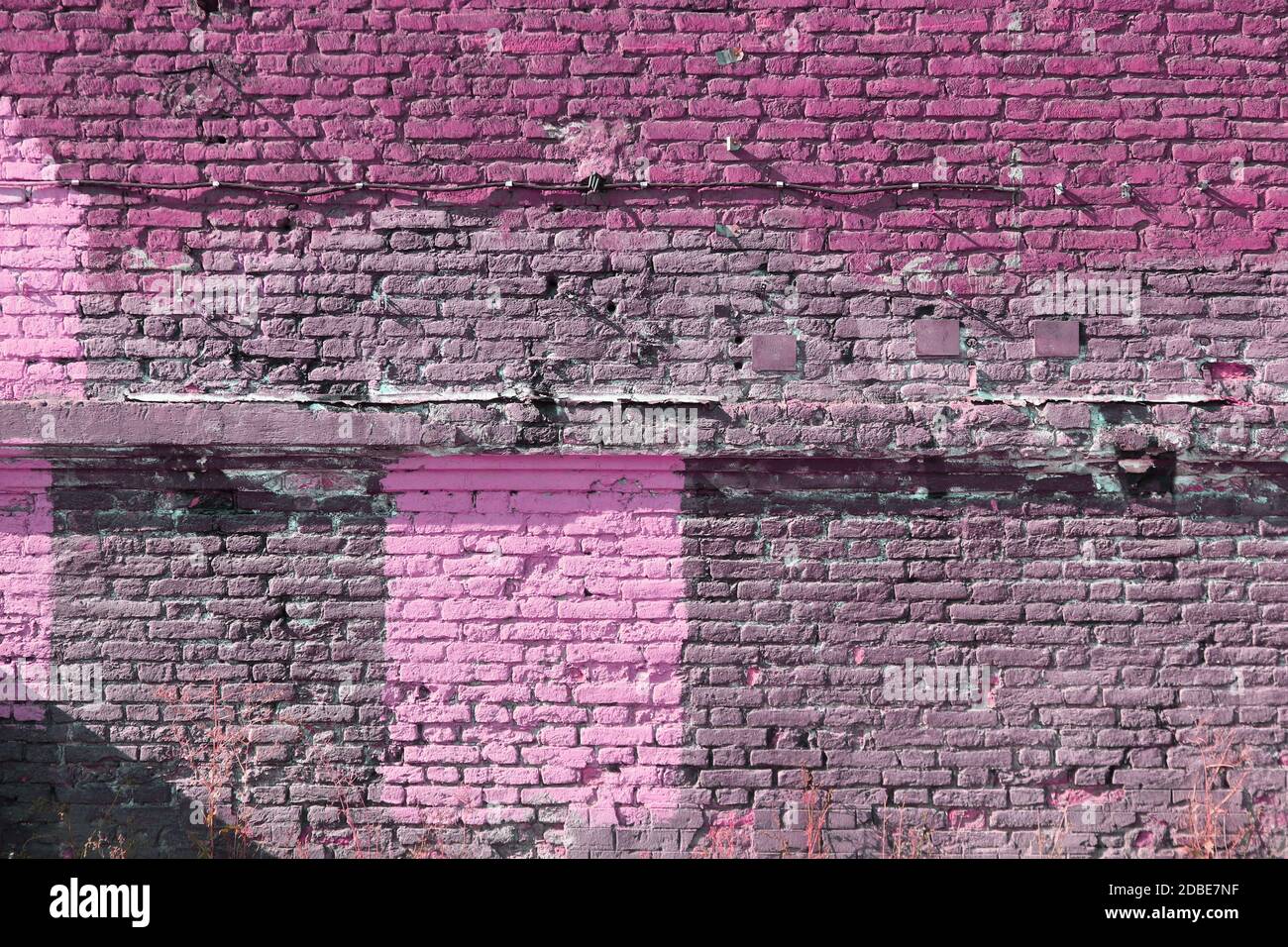 Pink bricks wall texture. Concrete blocks wall background Stock Photo ...