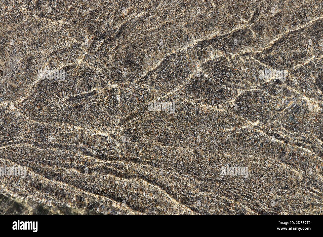 Aqua dynamic texture. Clear stream with sand on background Stock Photo ...