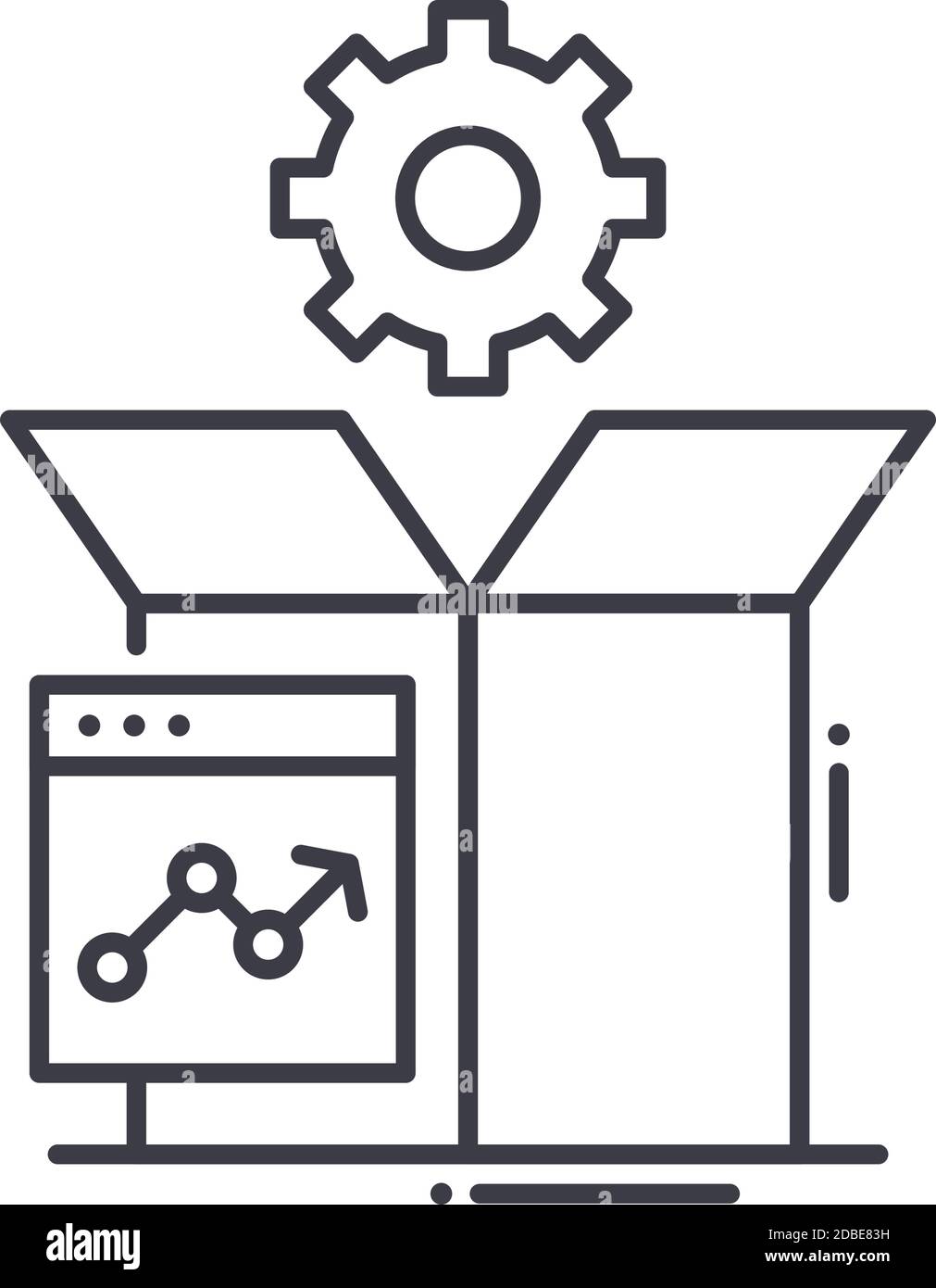 Production performance icon, linear isolated illustration, thin line ...