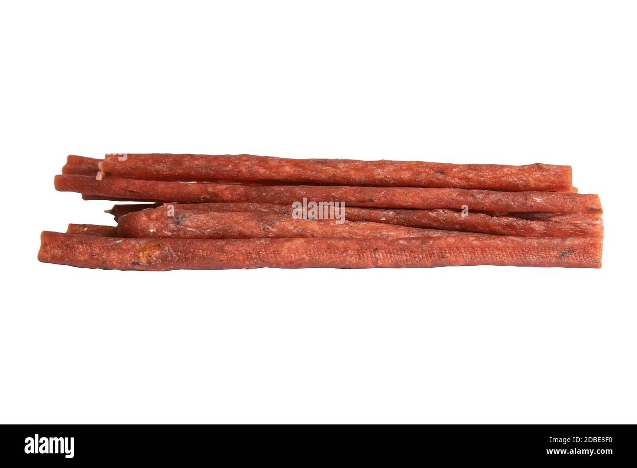 Dry salmon sticks isolated on white background. Snack Fish to beer ...